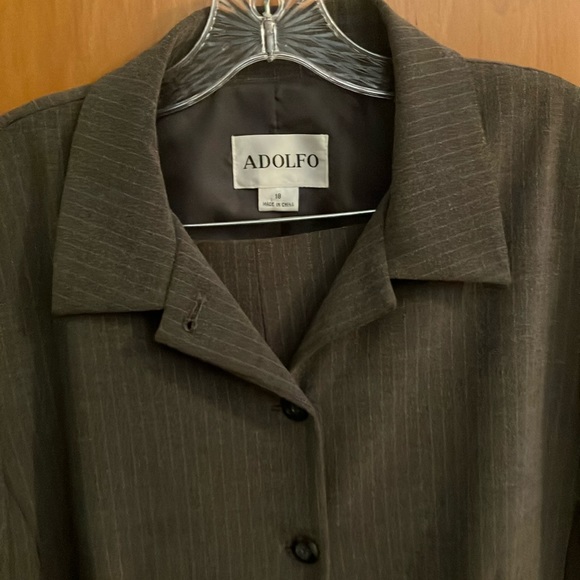 Adolfo | Jackets & Coats | Gray Pin Strip Suit | Poshmark